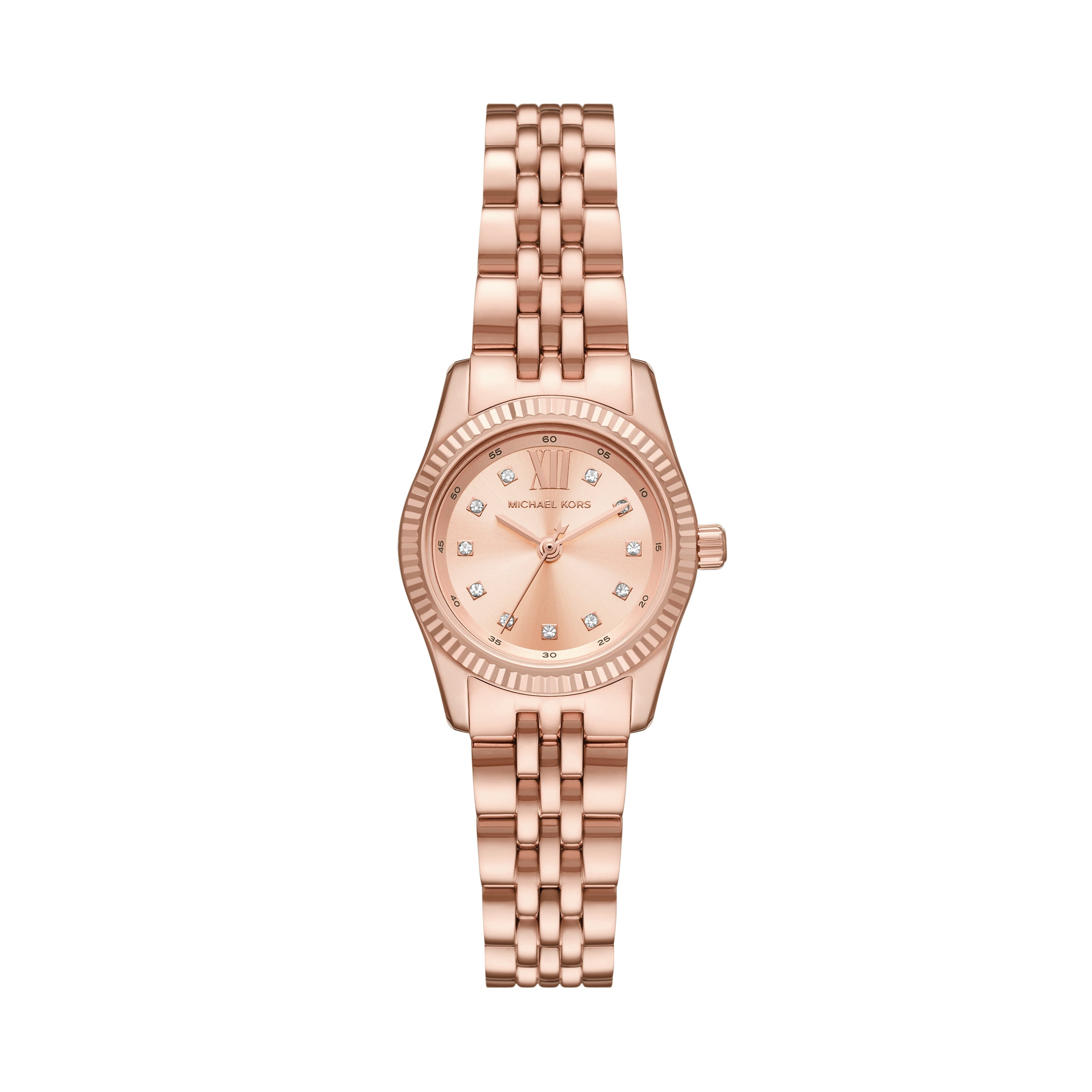 Michael Kors Lexington Three-Hand Rose Gold-Tone Stainless Steel Watch ...