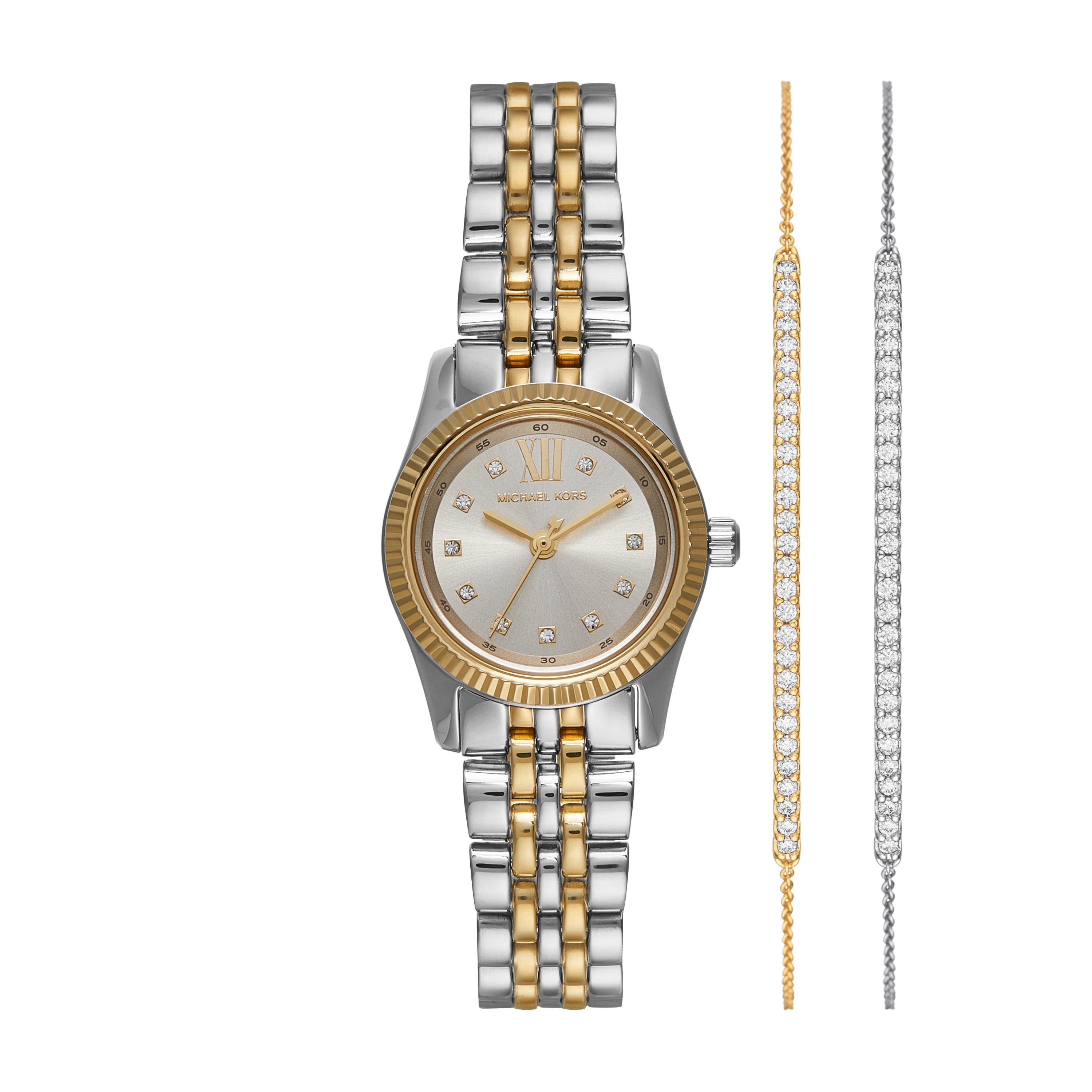 Michael Kors Lexington Three-Hand Two-Tone Stainless Steel Watch and B ...