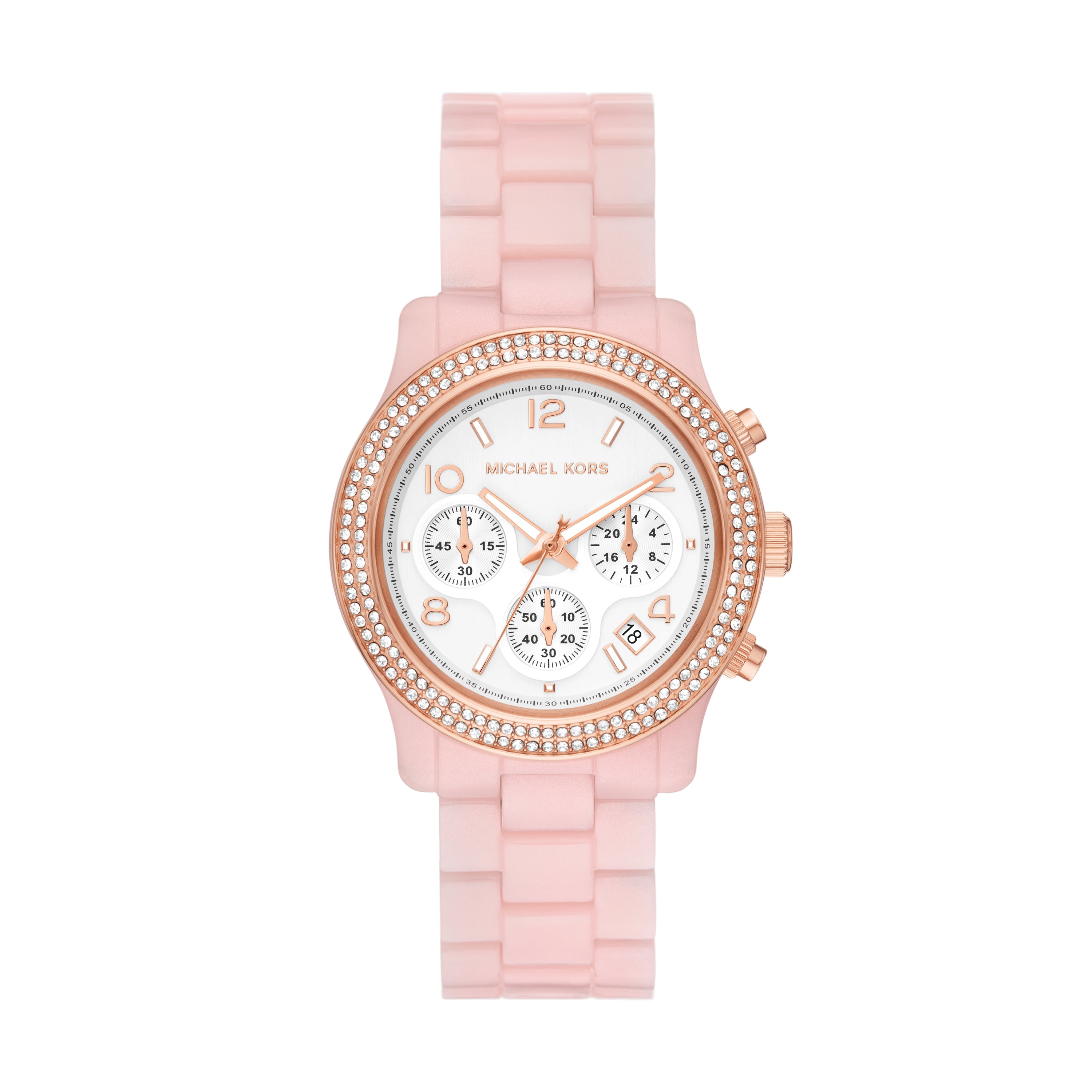 Michael Kors Runway Chronograph Blush Acetate Watch MK7424 – Watches Galore